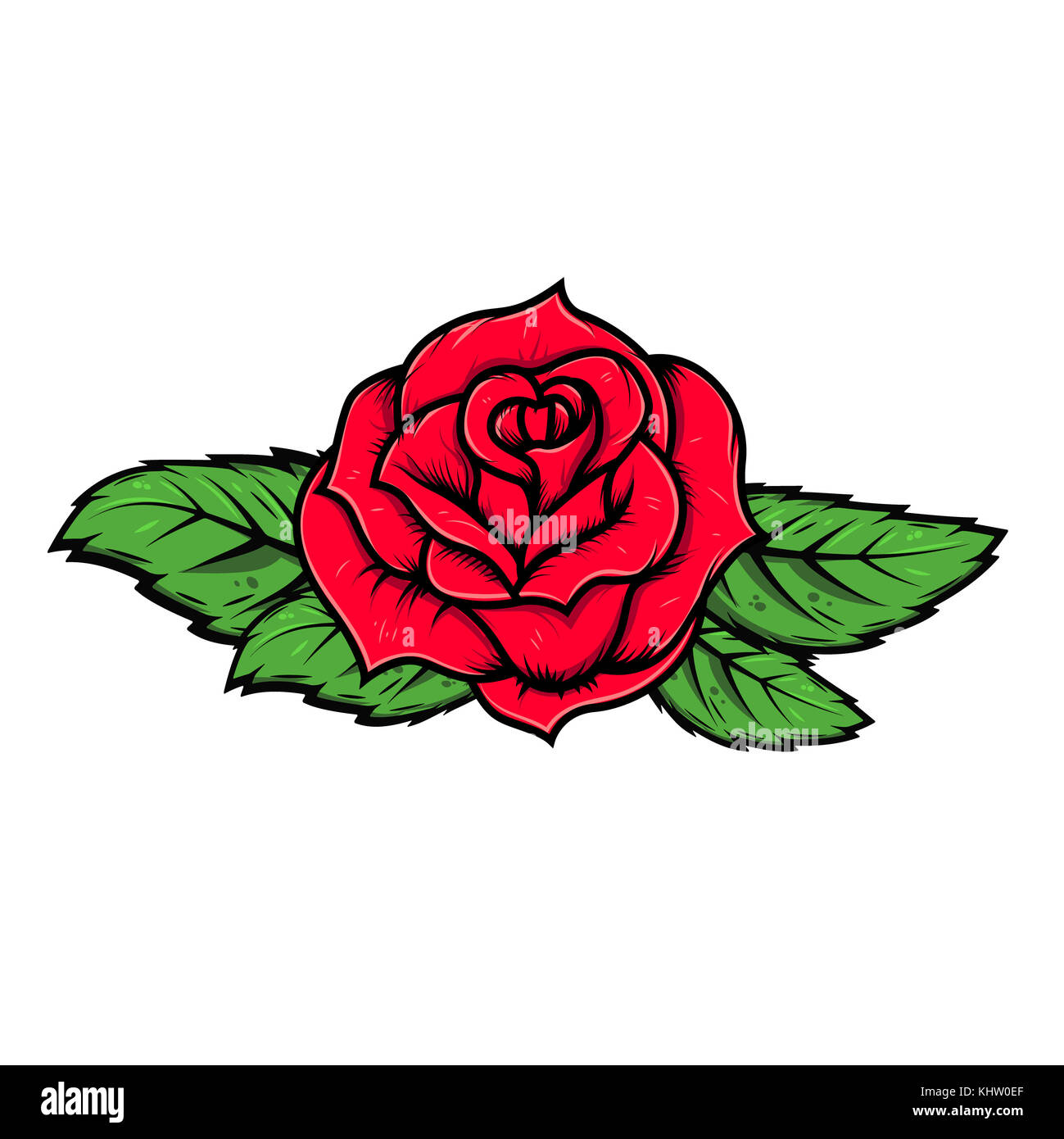 Rose cartoon illustration isolé sur fond blanc. vecteur élément design ...