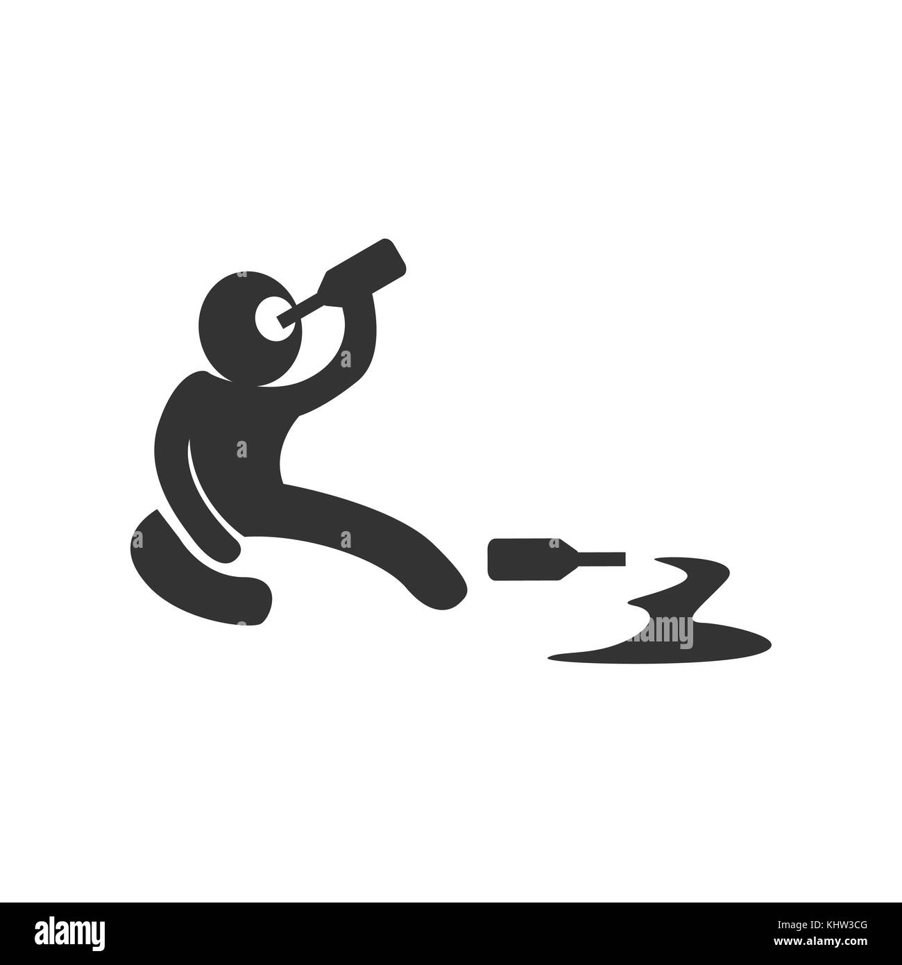 Symbole ivre noir sur fond blanc Photo Stock - Alamy