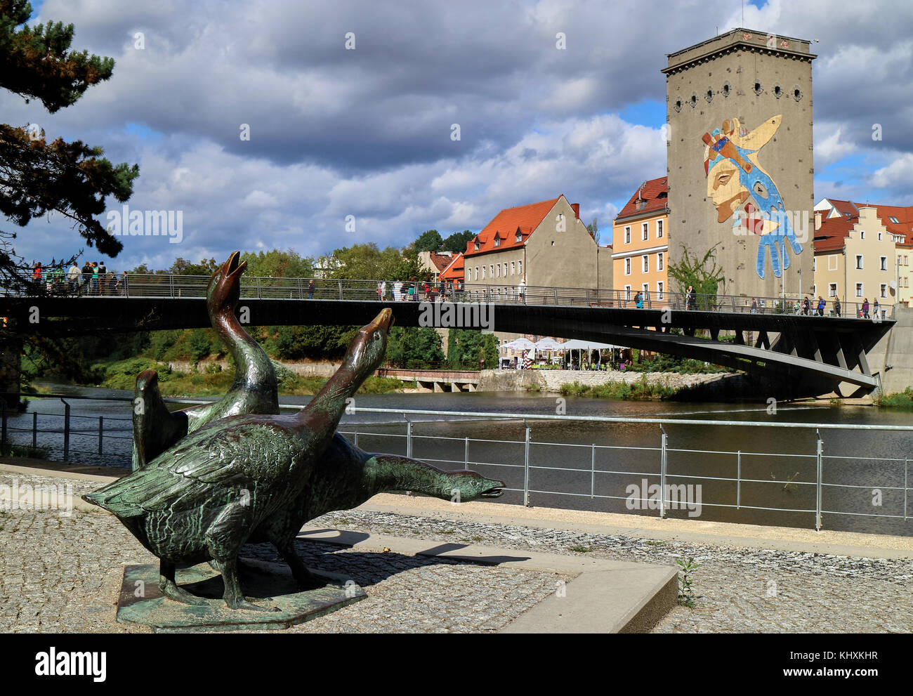 L'Europe, Pologne, Warszawa, la rivière Neisse est la frontière entre ...