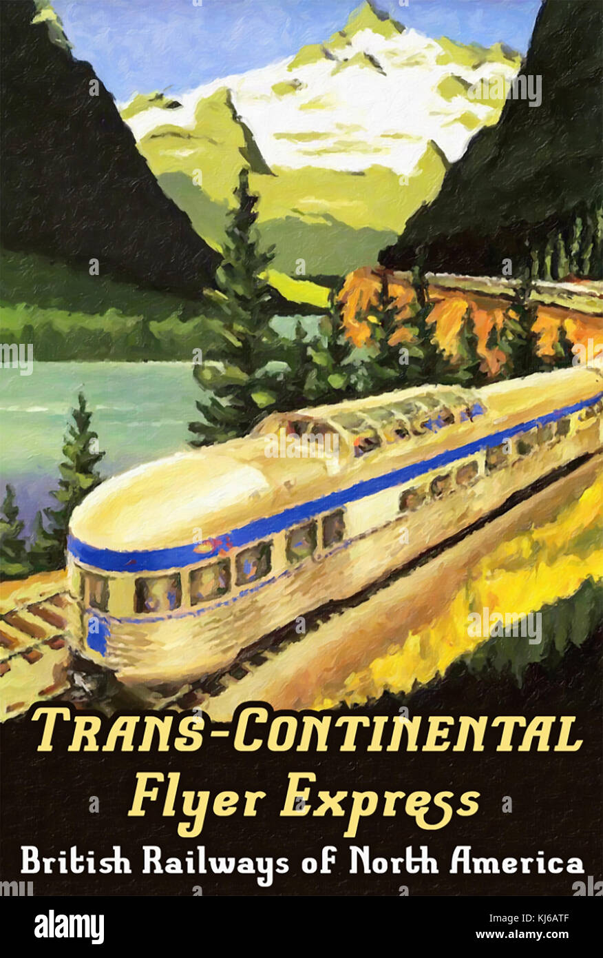 Poster du train TRANSCONTINENTAL FLYER EXPRESS vers 1935 Photo Stock ...