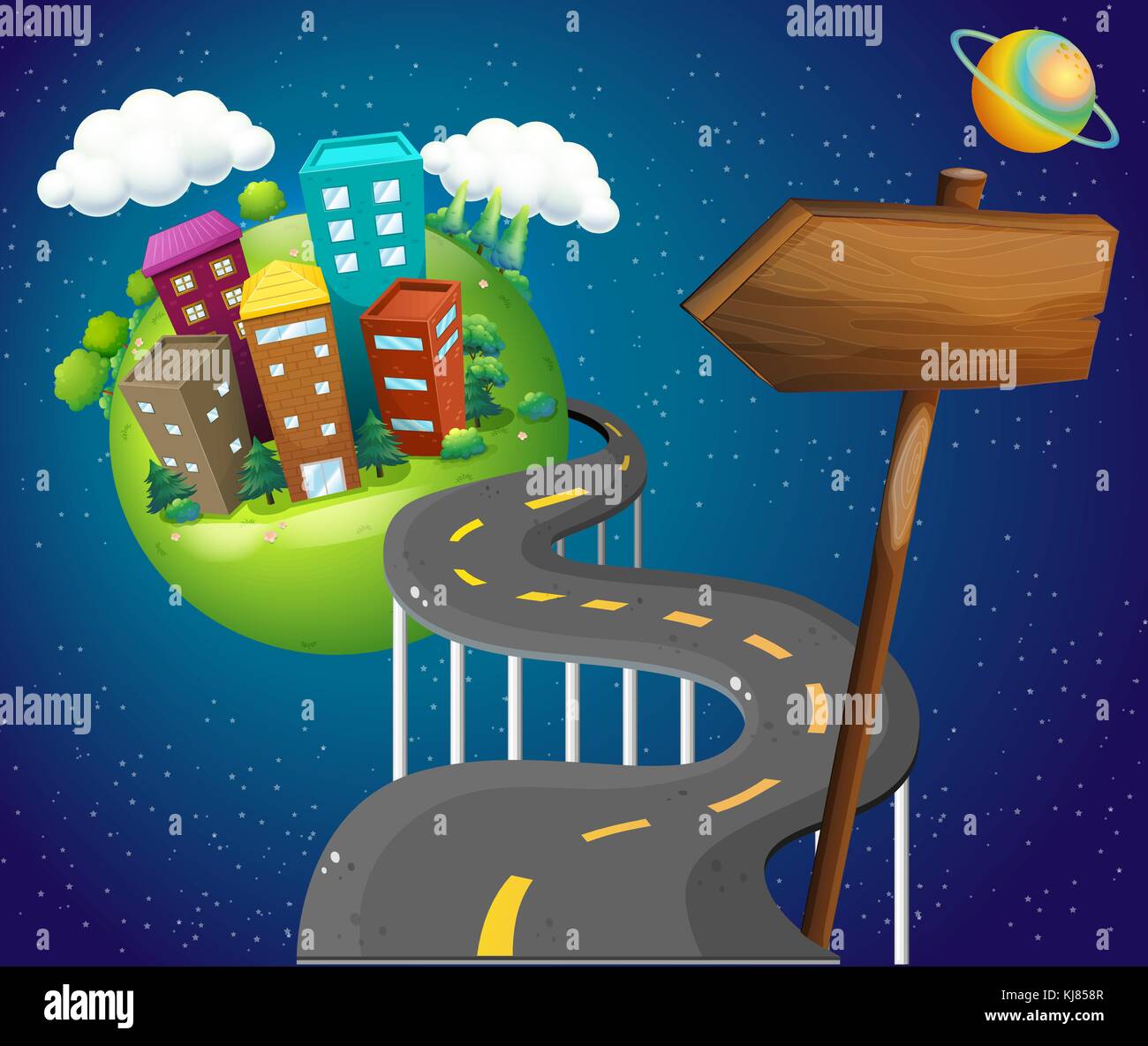 Une fleche direction en bois Banque d'images vectorielles - Alamy