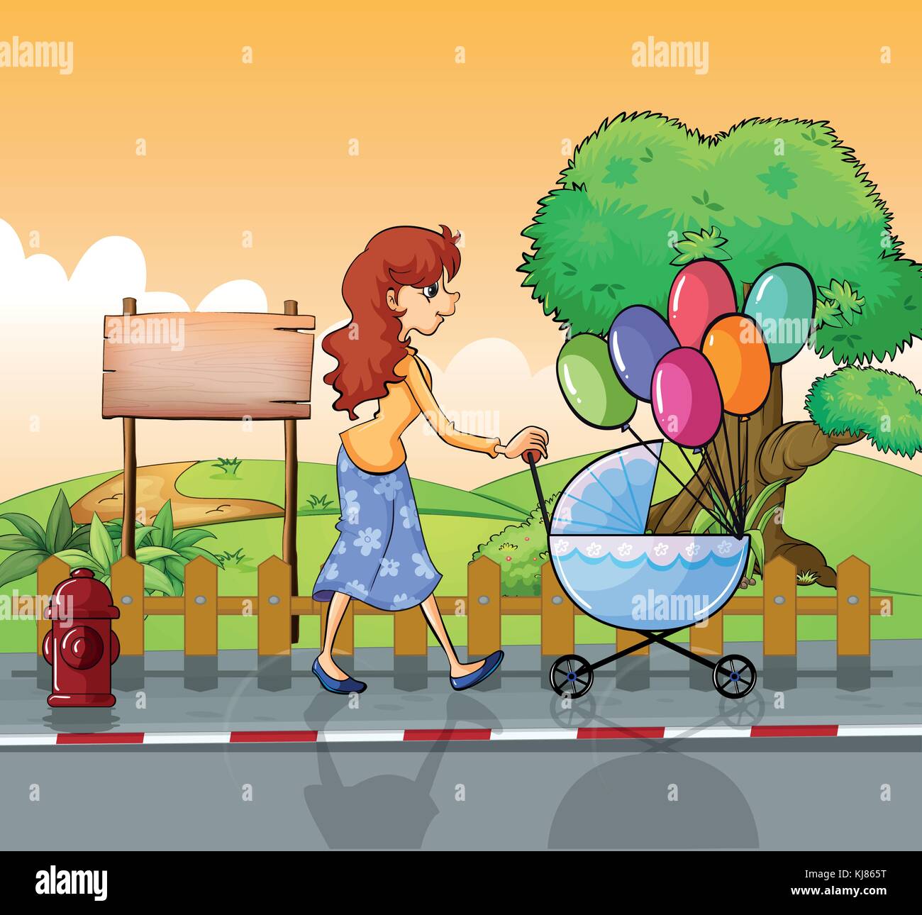 Dame se promener Banque d'images vectorielles - Alamy