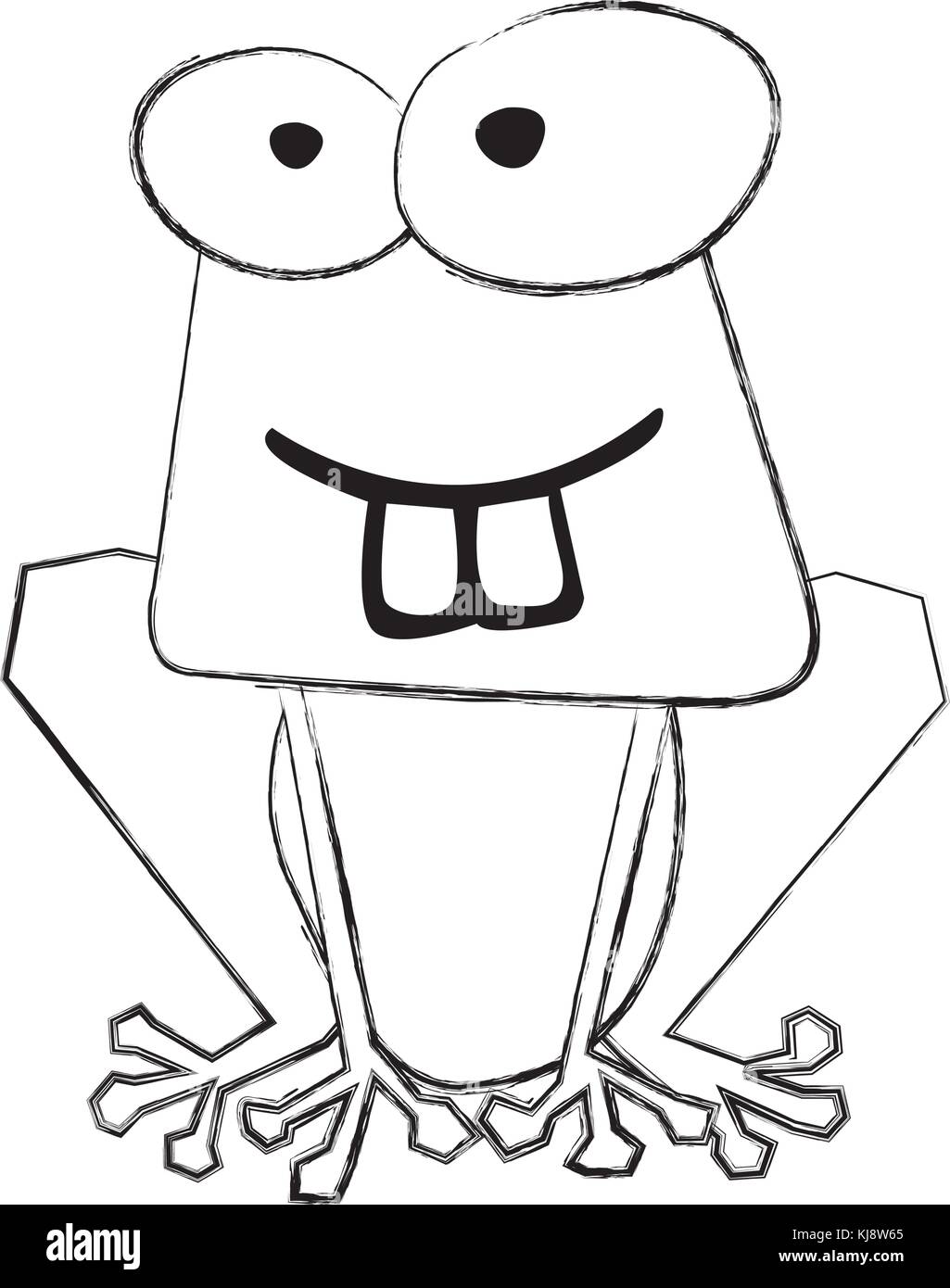 Funny cartoon crapaud dessiner croquis Image Vectorielle Stock - Alamy