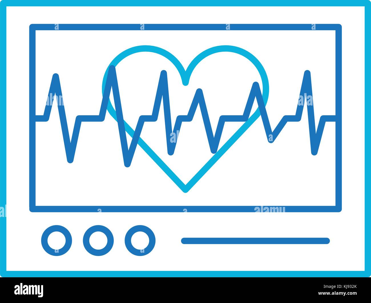 Heart monitoring device ecg machine Banque d'images vectorielles - Alamy