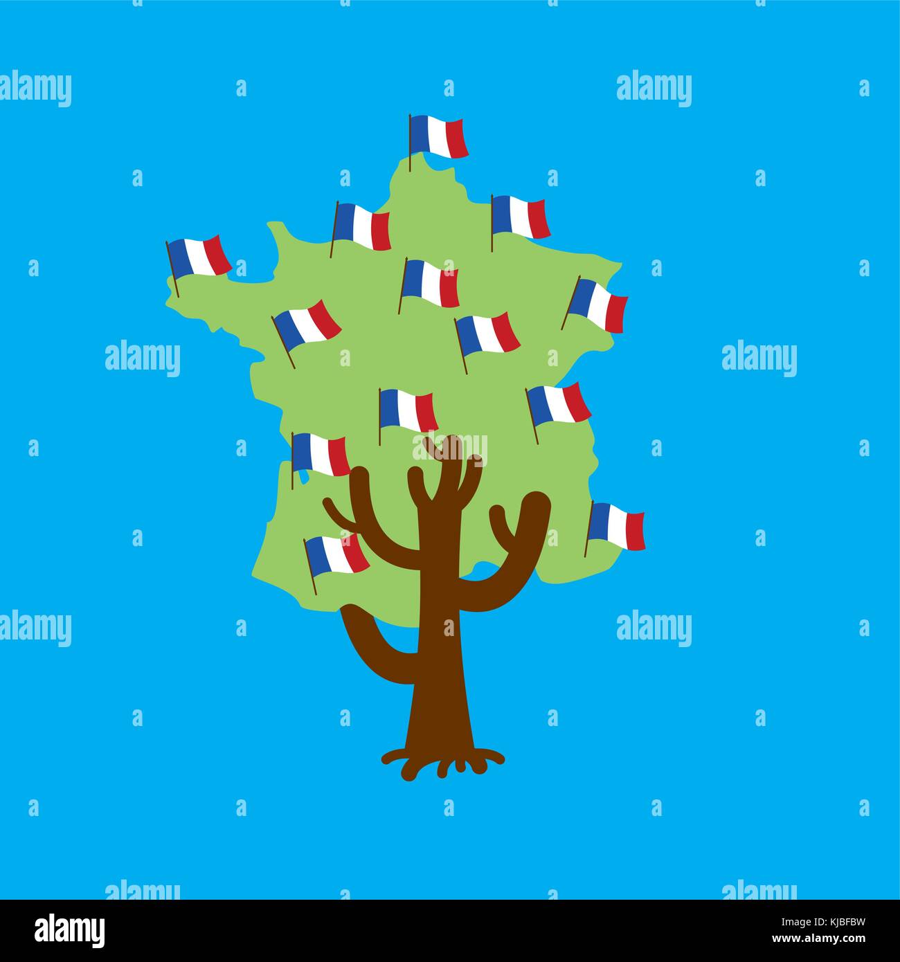 Arbre généalogique patriotique france carte. drapeau français. L'usine ...