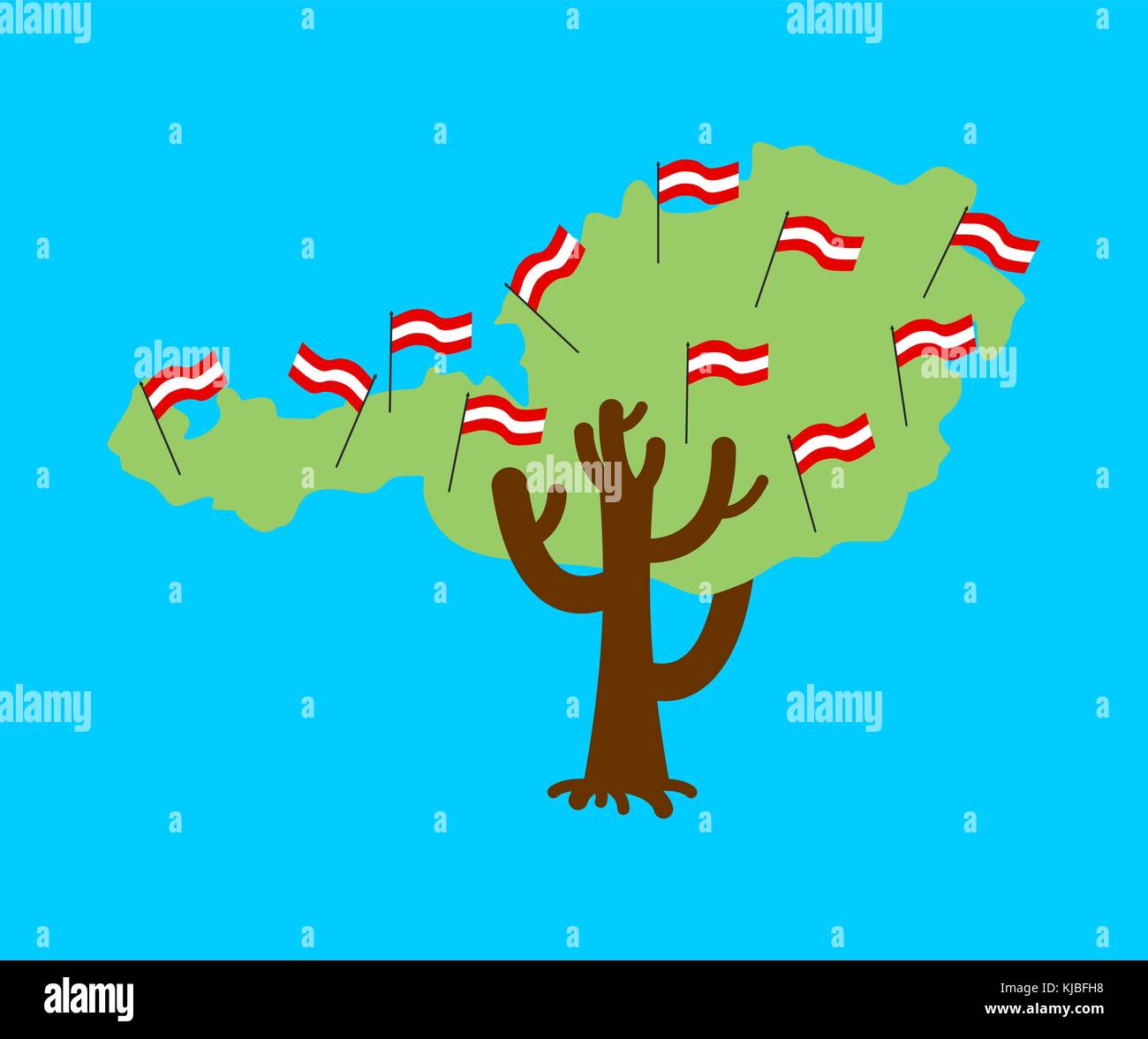 Carte Autriche arbre patriotique drapeau autrichien. politique national ...