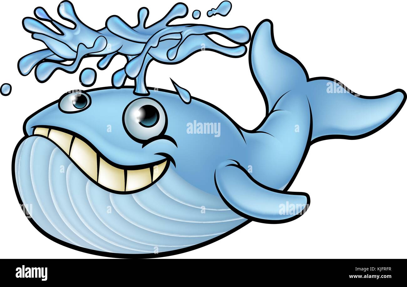 Personnage de dessin animé de baleine Image Vectorielle Stock - Alamy