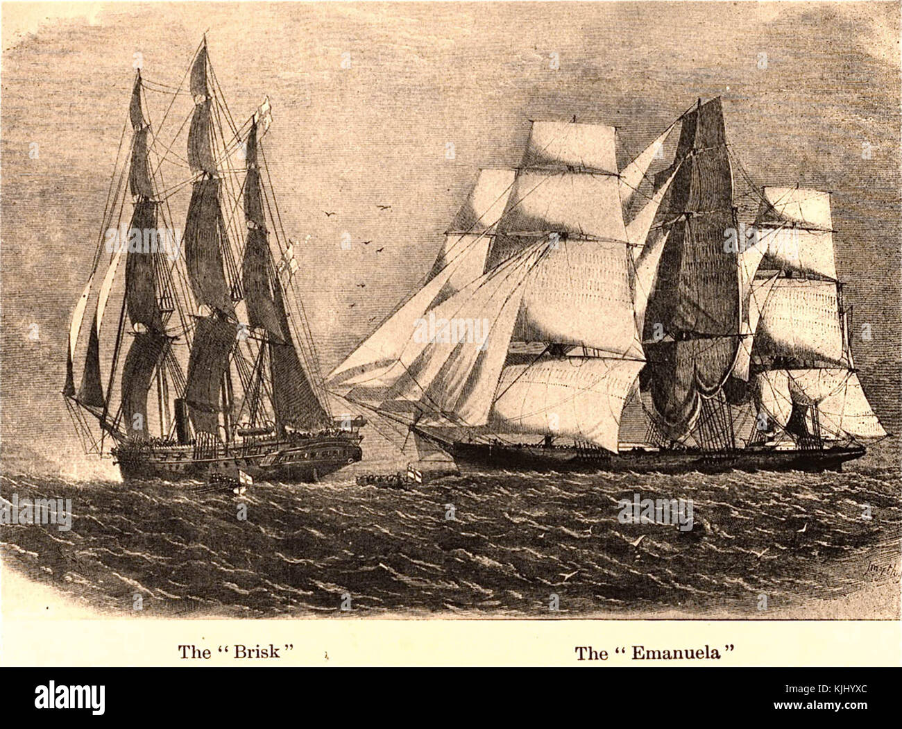 Capture de navire négrier emanuela par hms brisk Photo Stock - Alamy