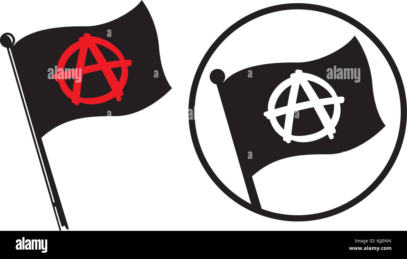 L'anarchie black flag icons vector illustration de drapeau noir sur ...