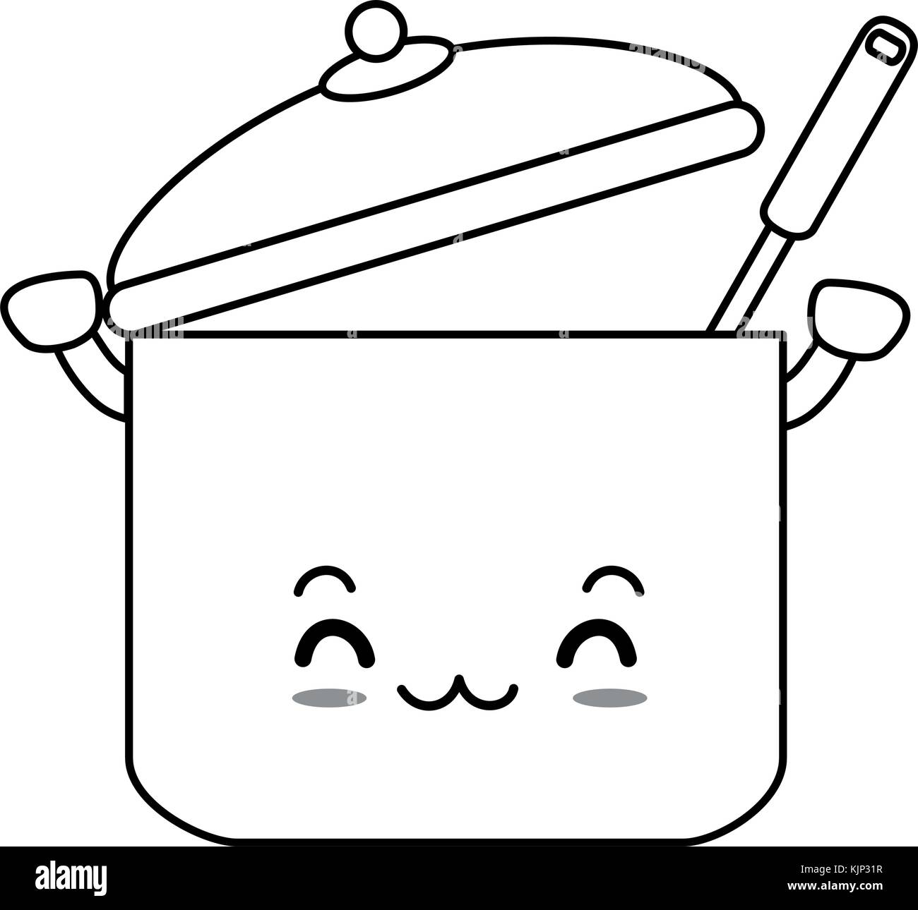 émoticône cuillère Banque d'images noir et blanc - Alamy