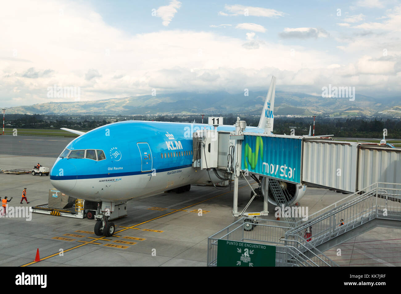 KLM avion à l'aéroport international Mariscal Sucre, Quito, Equateur ...