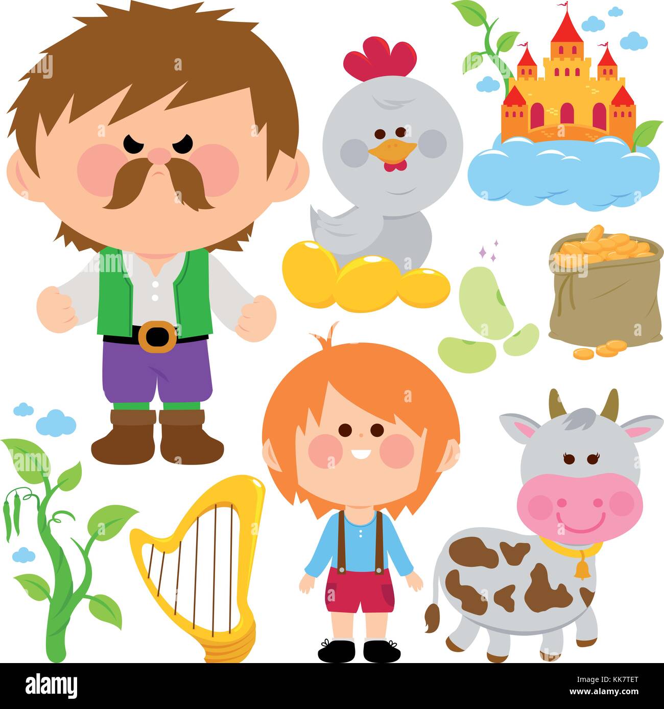 Jack et le haricot magique conte de vector collection Image Vectorielle ...