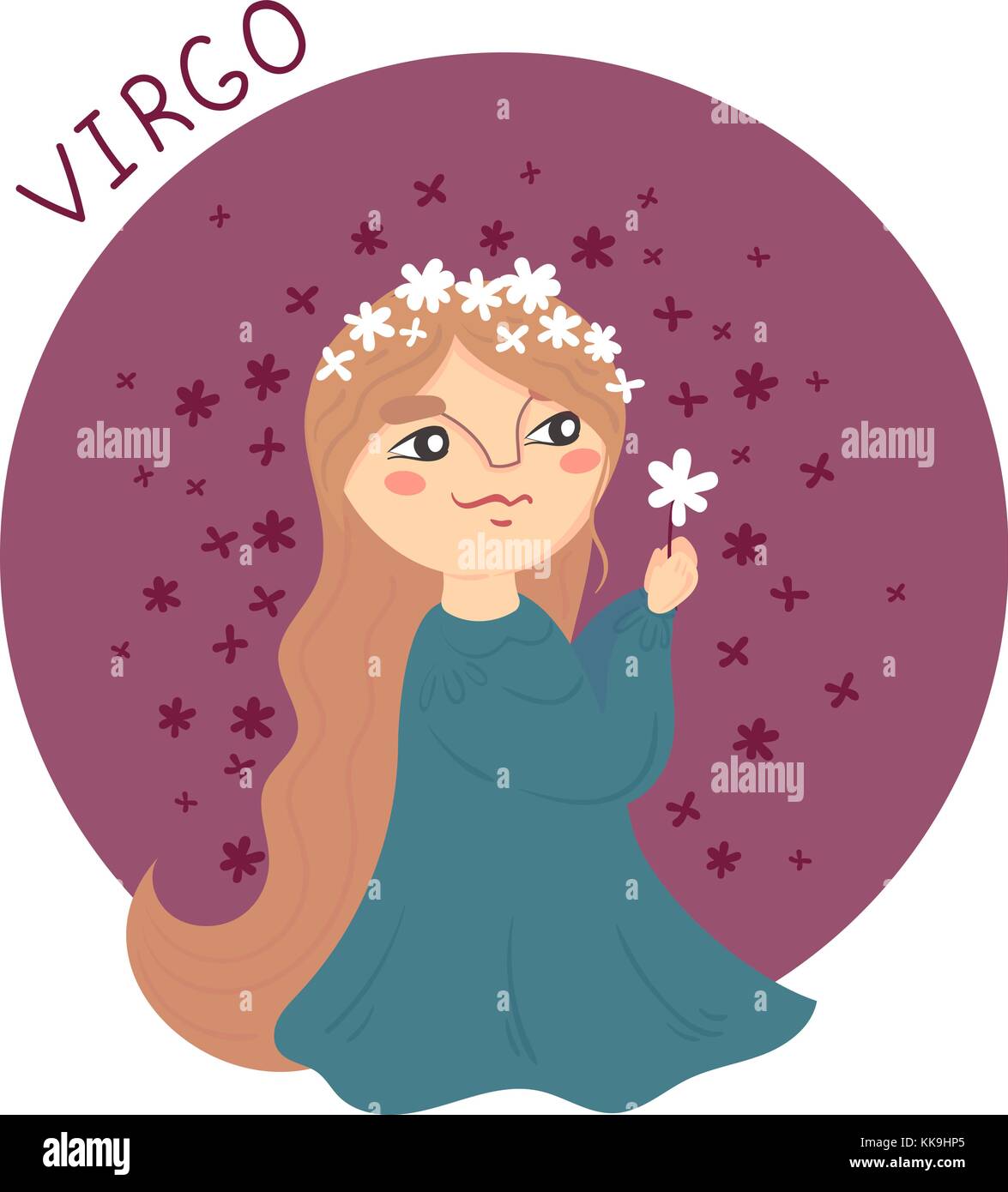 Symbole de la vierge signe du zodiaque illustration horoscope Banque d ...