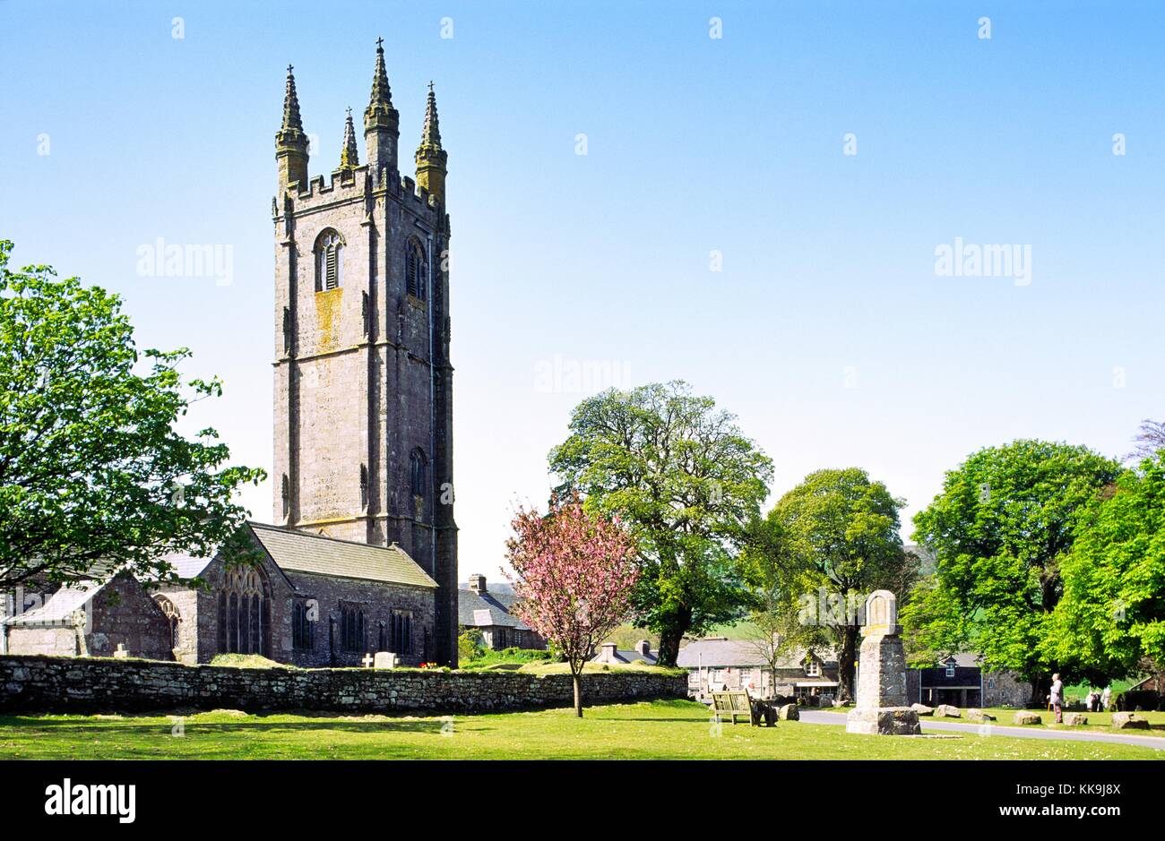 Widecombe village green et de l'église dans les régions rurales du ...