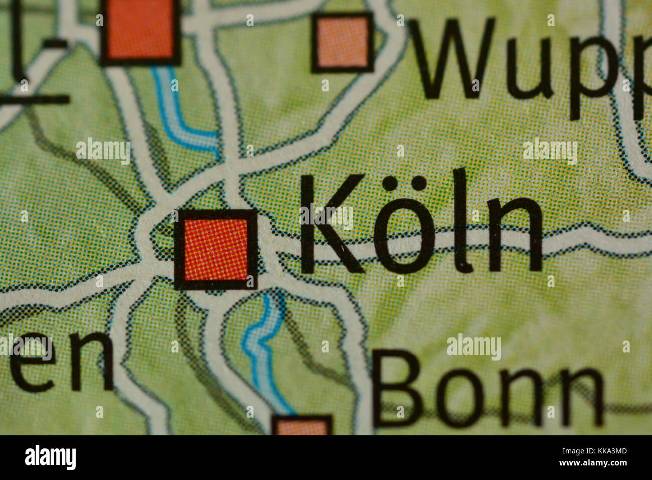 Koln sur une carte Banque de photographies et d’images à haute ...