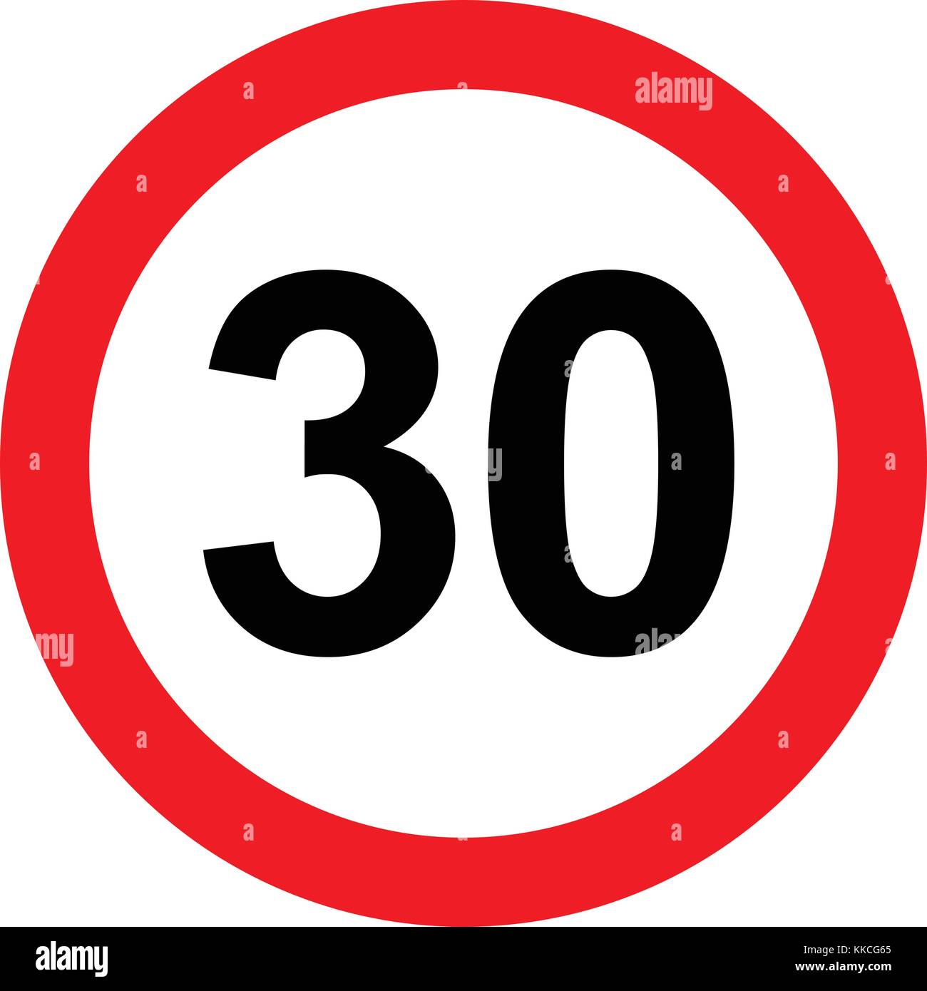 Panneau de signalisation de limite de vitesse de 30 km h Banque de ...