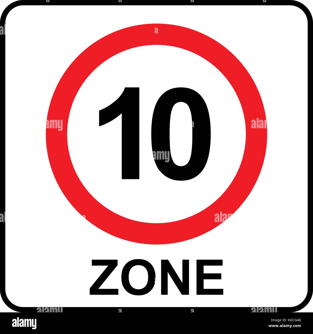 Zone de limite de vitesse 10 signe, vector illustration Image ...