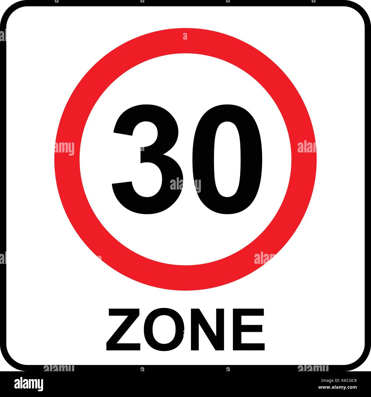 Signe de 30 mph Banque d'images vectorielles - Alamy
