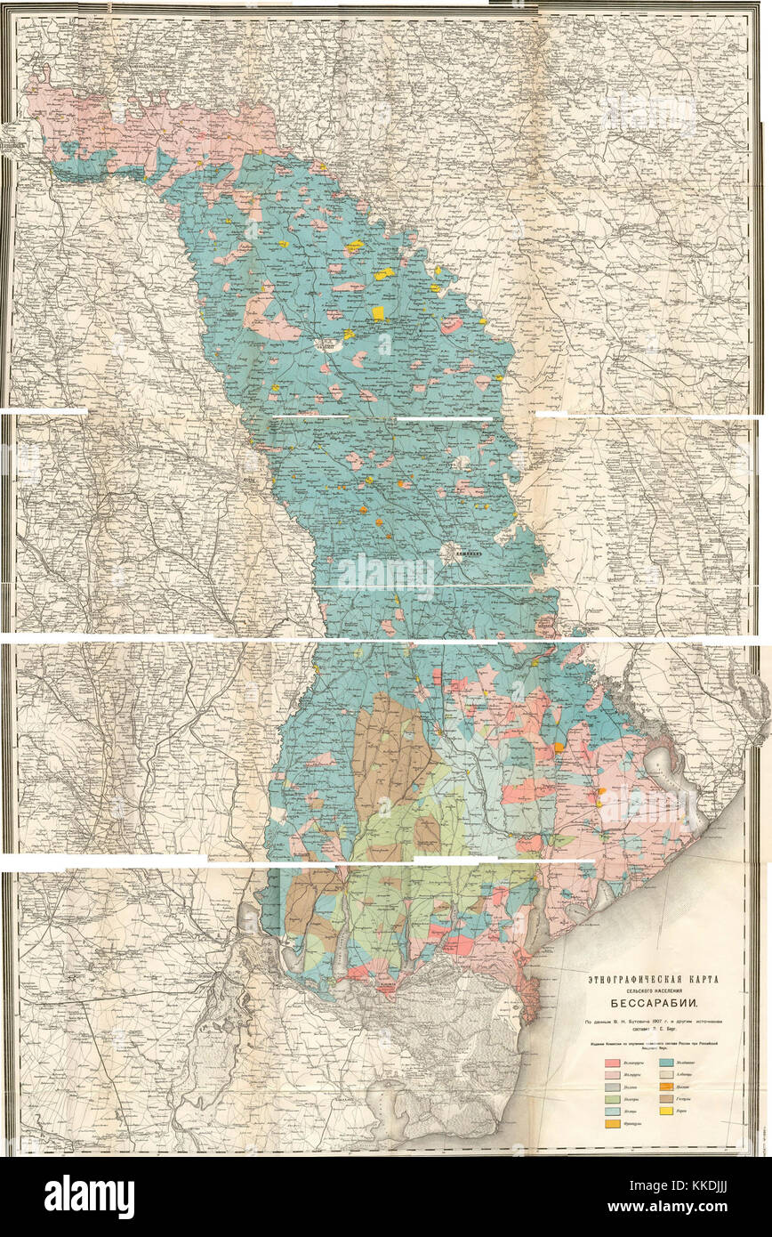 Lev S. Berg - carte ethnographique de la Bessarabie Photo Stock - Alamy