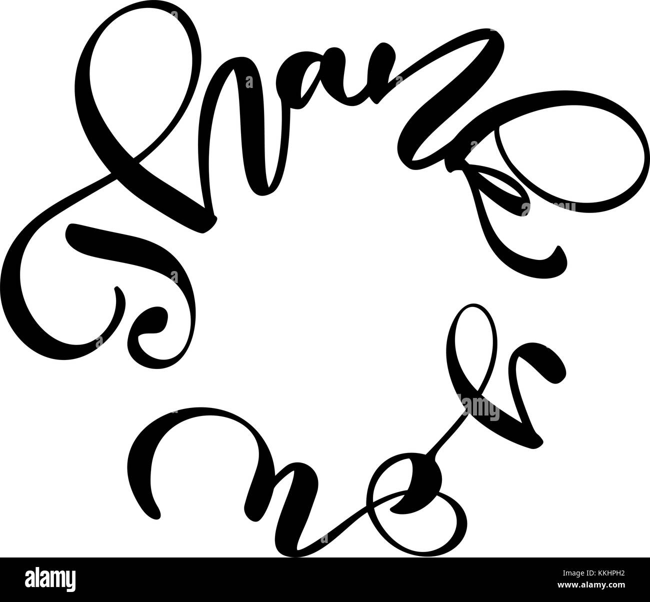 Merci texte manuscrit dans un cercle dessiné à la main. calligraphie ...