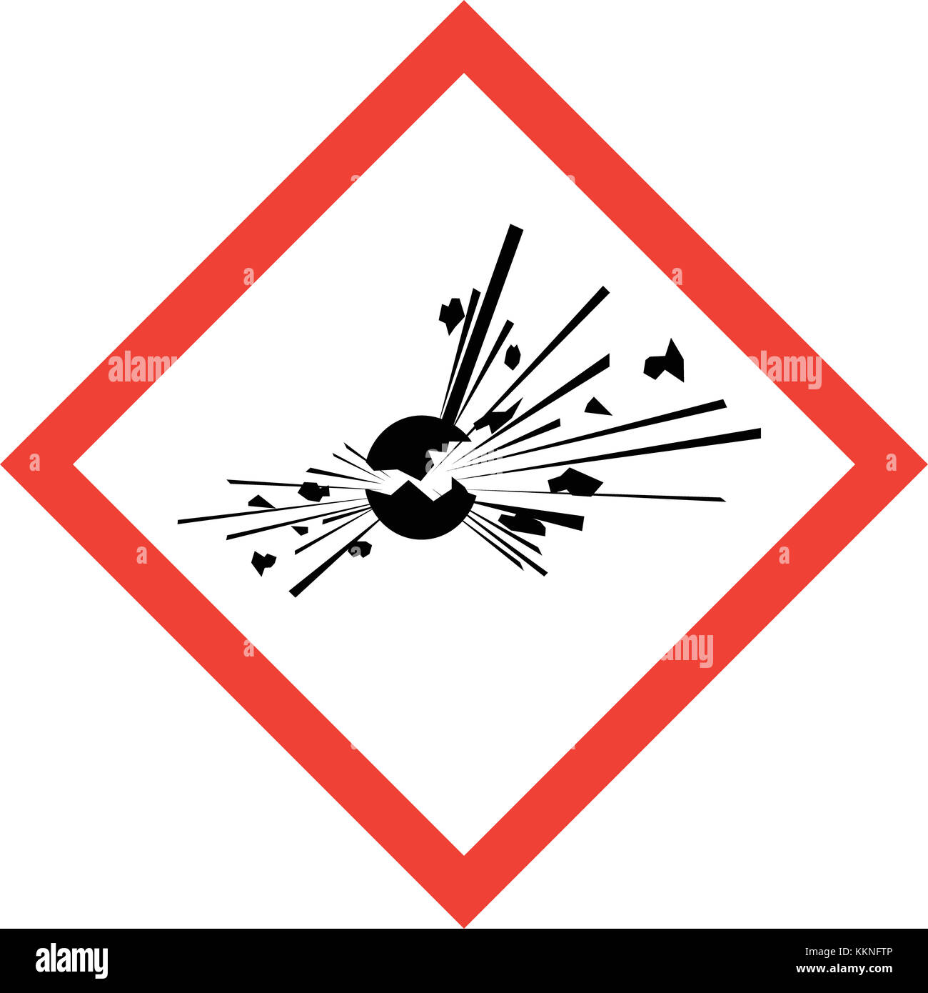 Signe de danger avec symbole de substances explosives Photo Stock - Alamy