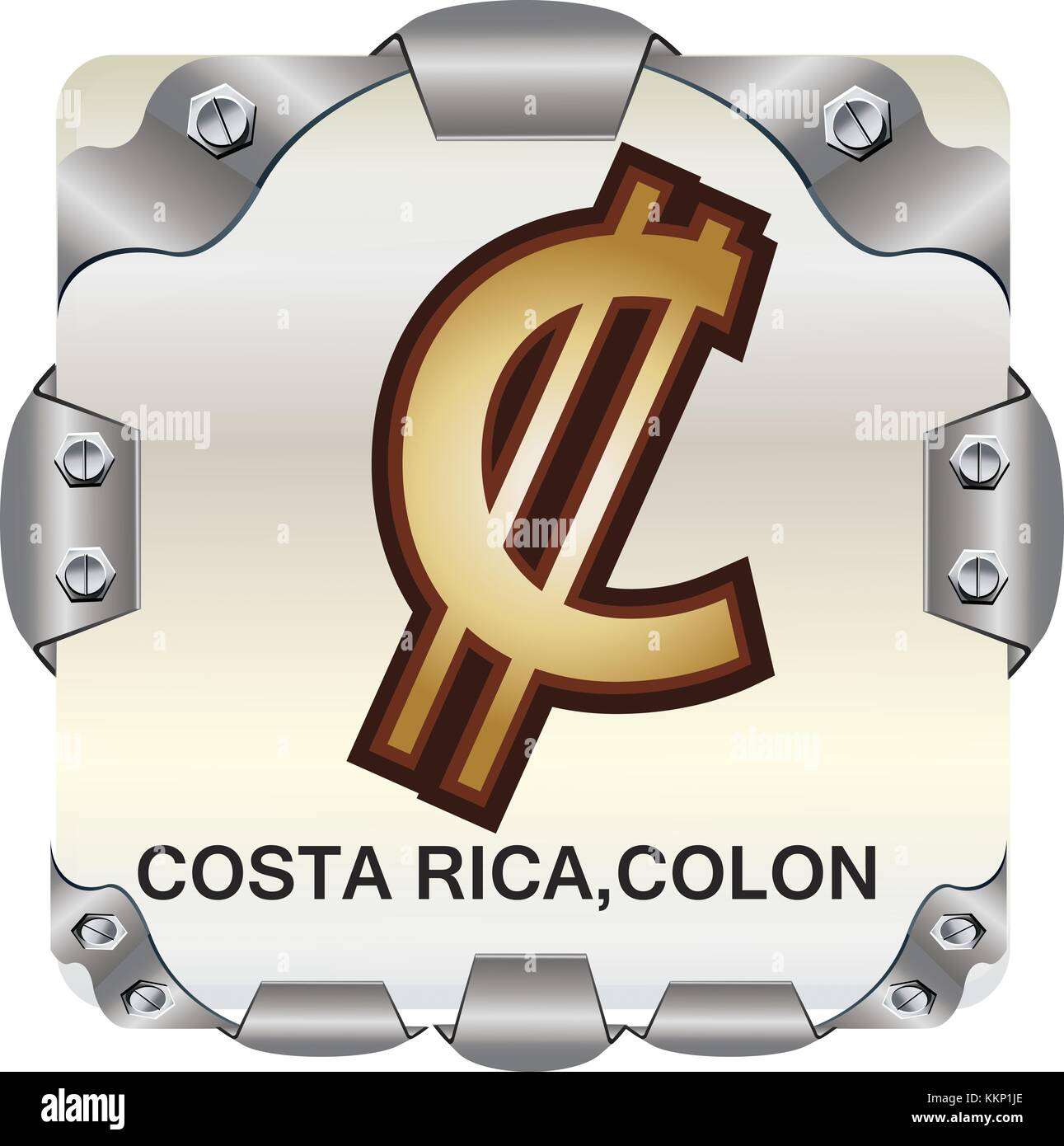 Costa rica signe de la monnaie du colon Banque de photographies et d ...