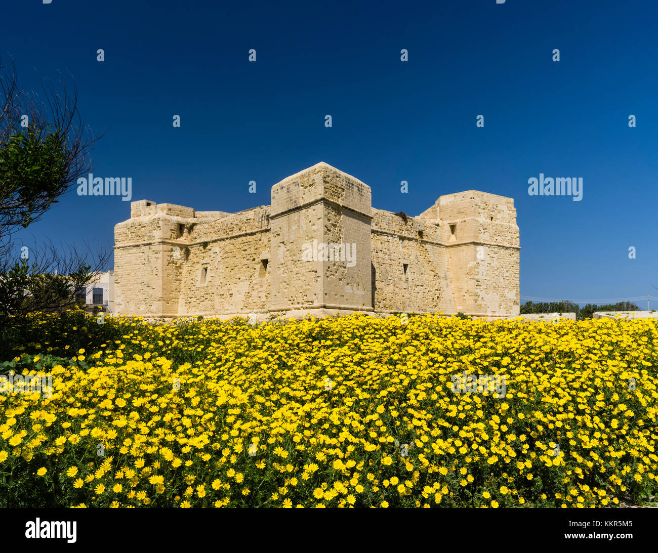 St tower à marsaskala sur malte en mer de fleurs Banque de ...