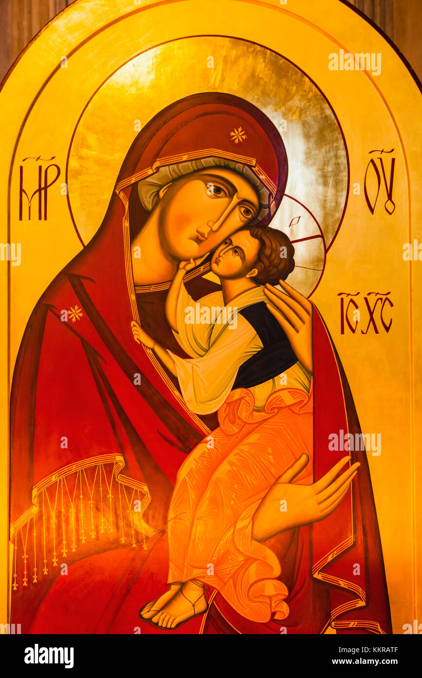 Icône avec vierge marie et jésus christ Banque de photographies et d ...