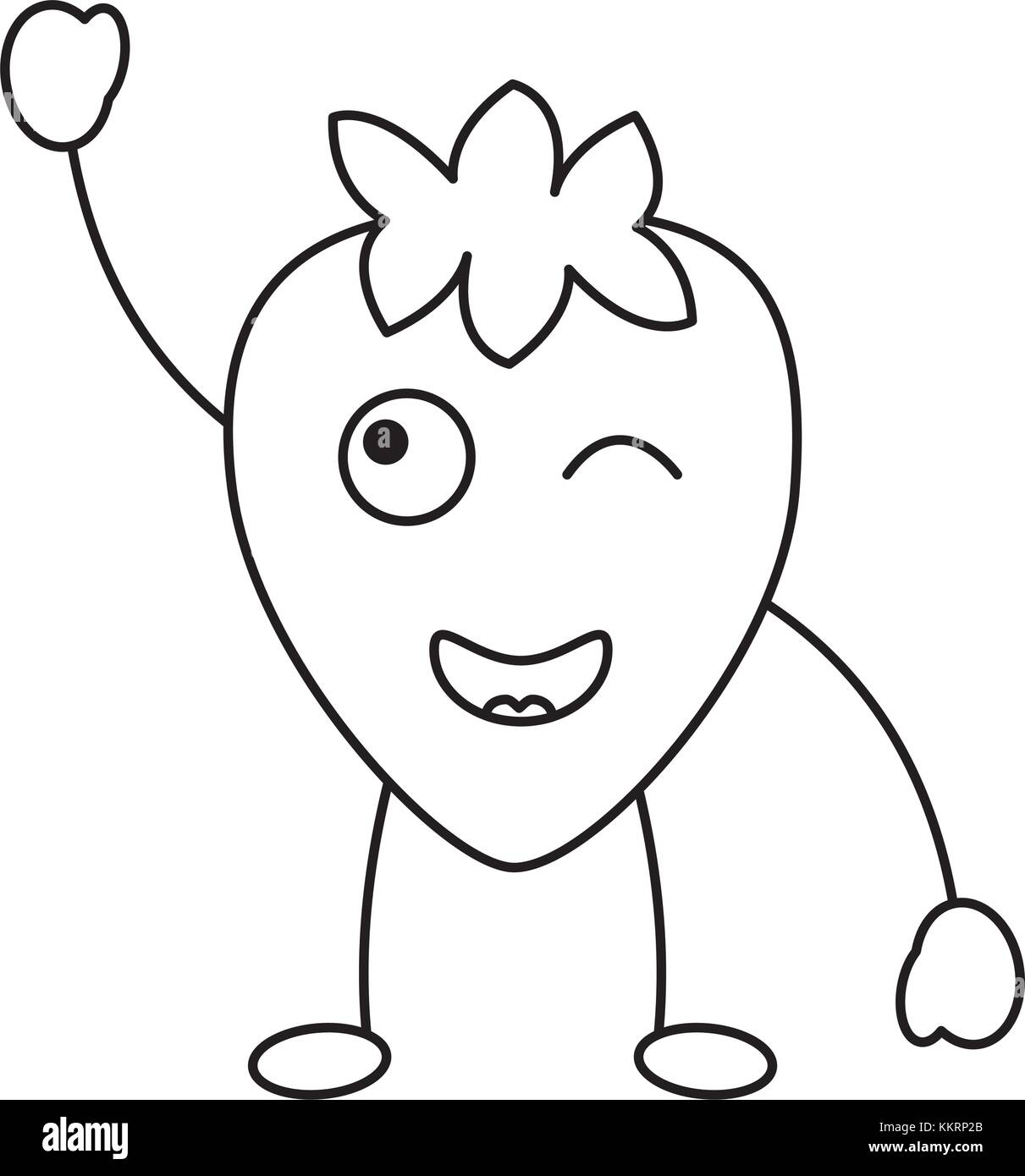 Fraise kawaii cute cartoon character Image Vectorielle Stock - Alamy