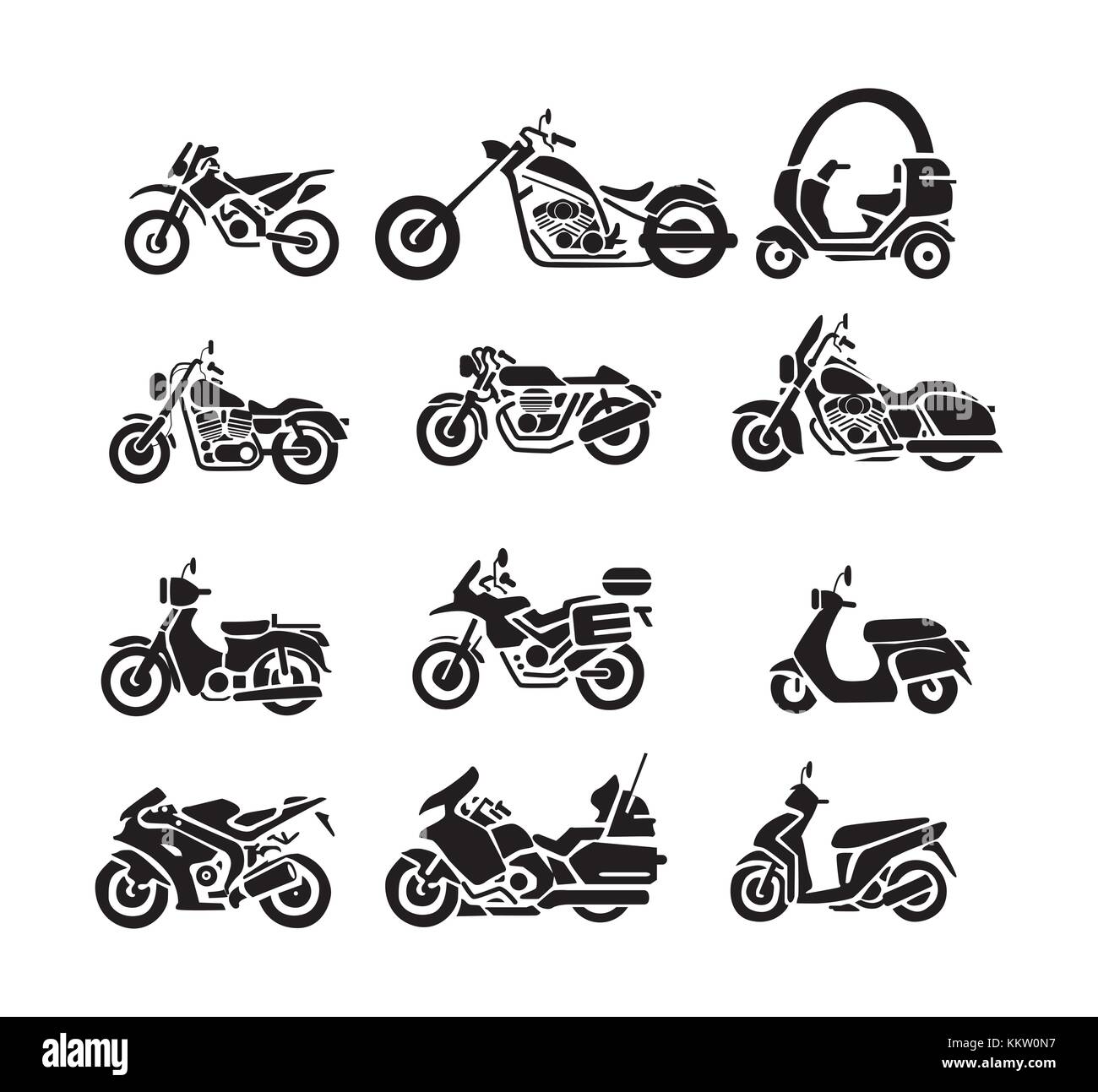 Icônes de moto Photo Stock - Alamy