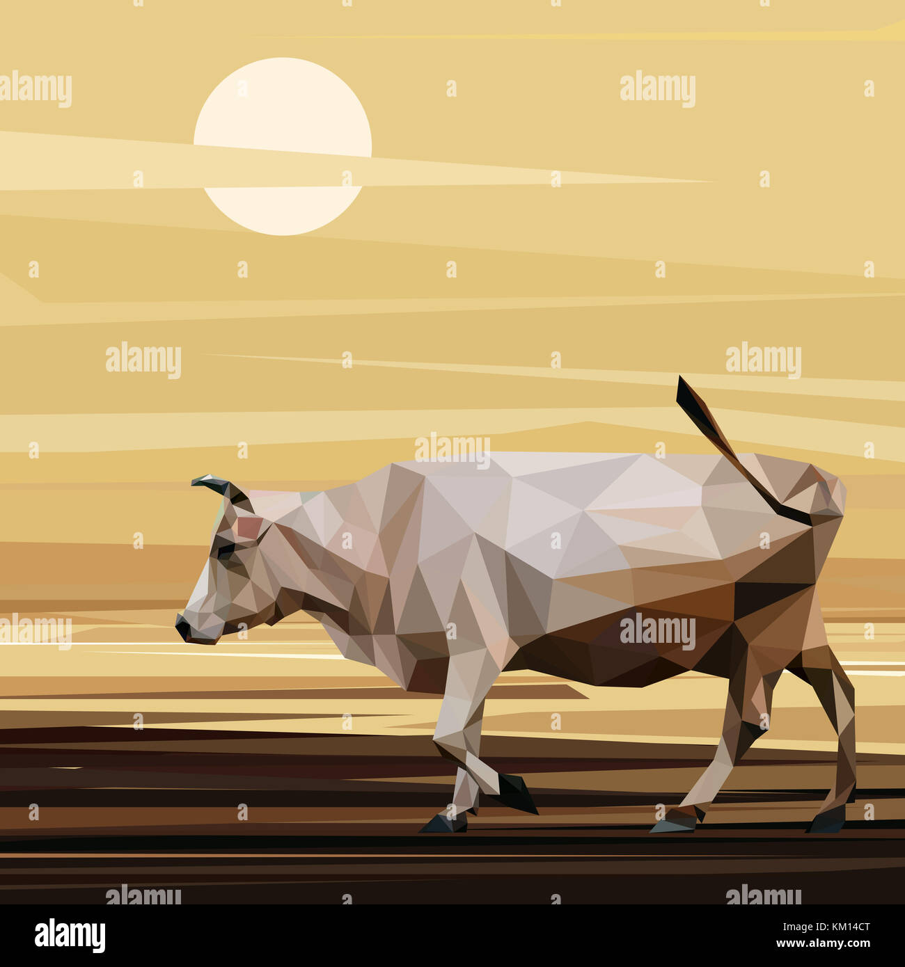 Vache low poly Banque de photographies et d’images à haute résolution ...