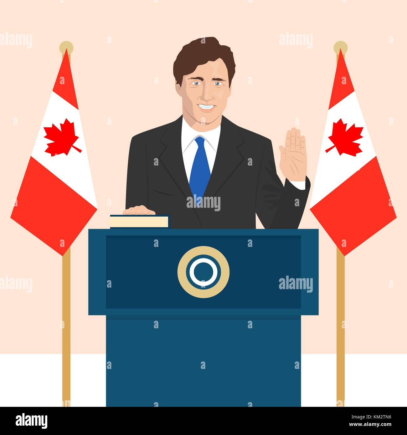 Drapeau justin trudeau Banque d'images vectorielles - Alamy