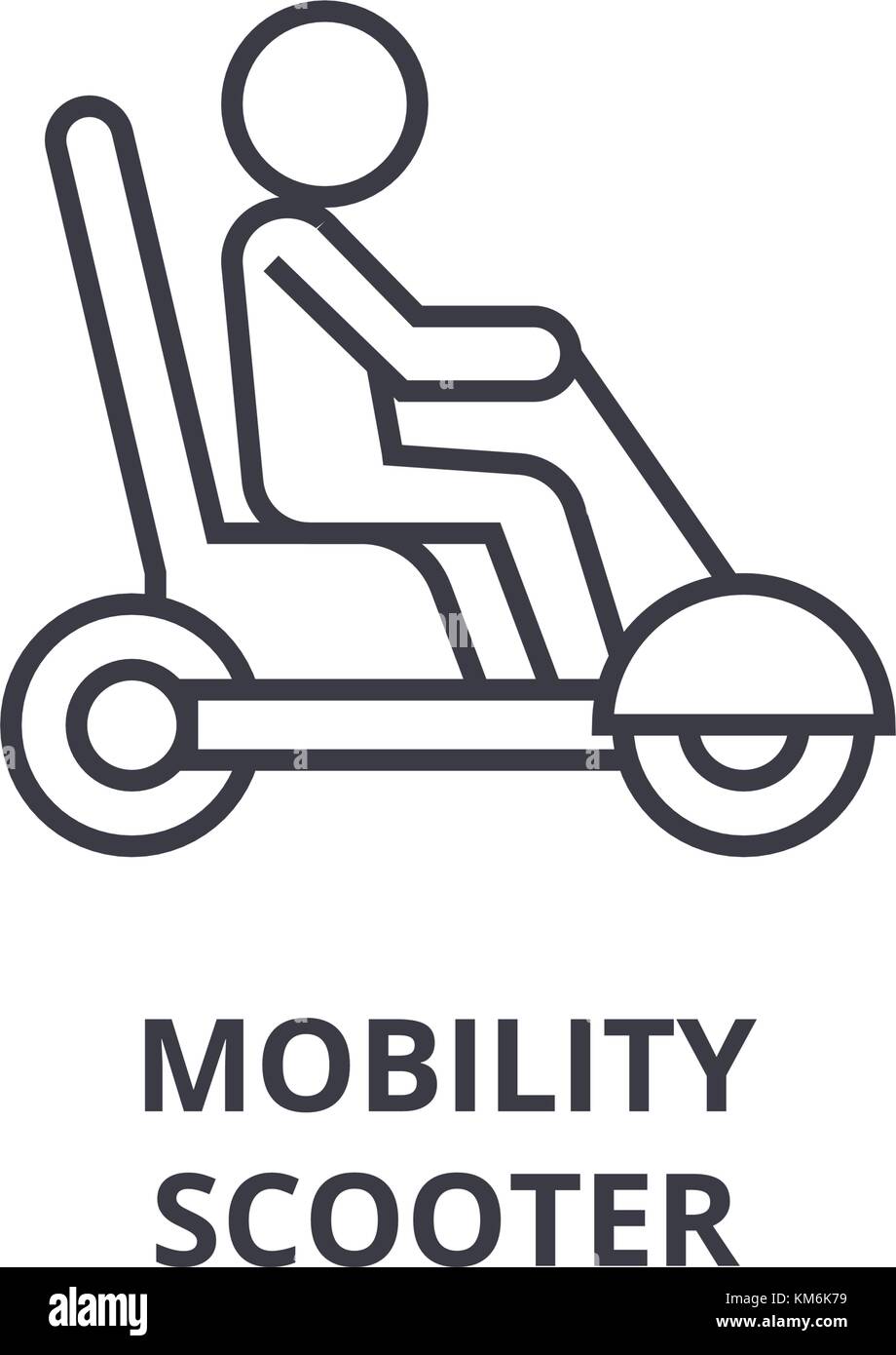 L'icône de la ligne de scooter de mobilité, contours signe, symbole ...