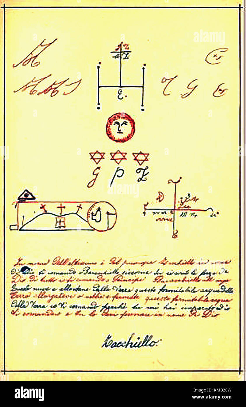 Textes magiques antiques - signes cabalistiques sur une incantation ...