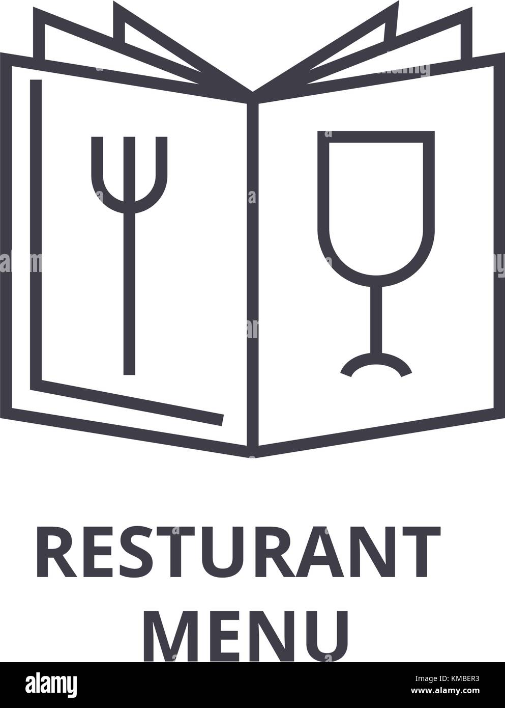 Restaurant l'icône de la ligne du menu, contours signe, symbole ...