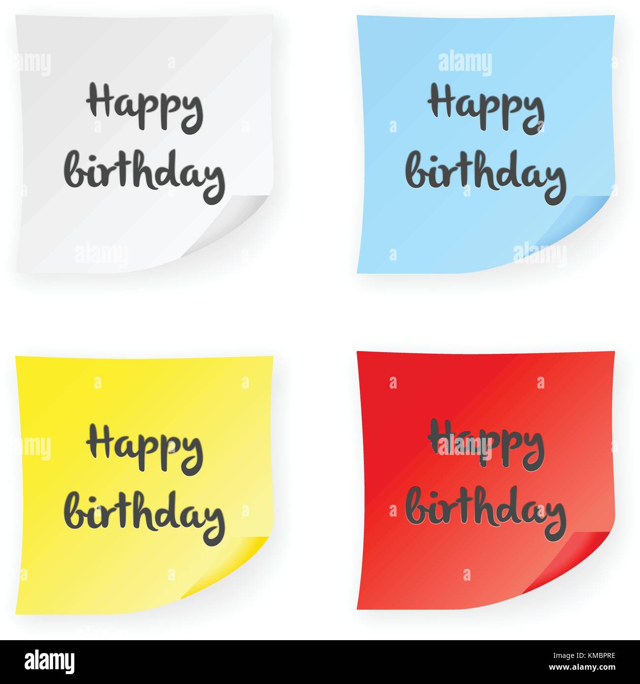 Happy birthday post it note on Banque d'images vectorielles - Alamy