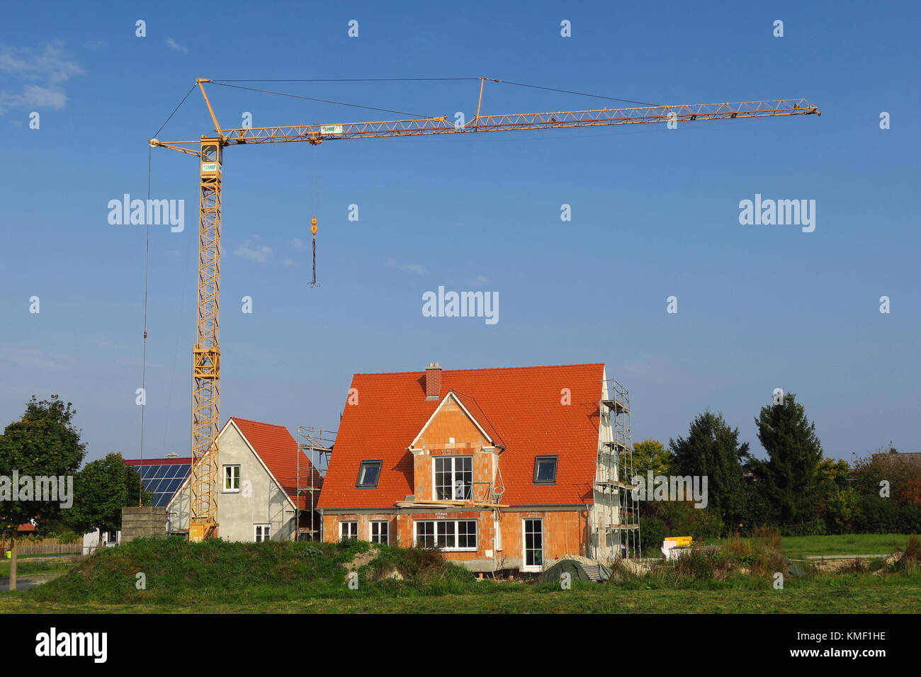 Maison d'habitation, la construction, le chantier de construction ...