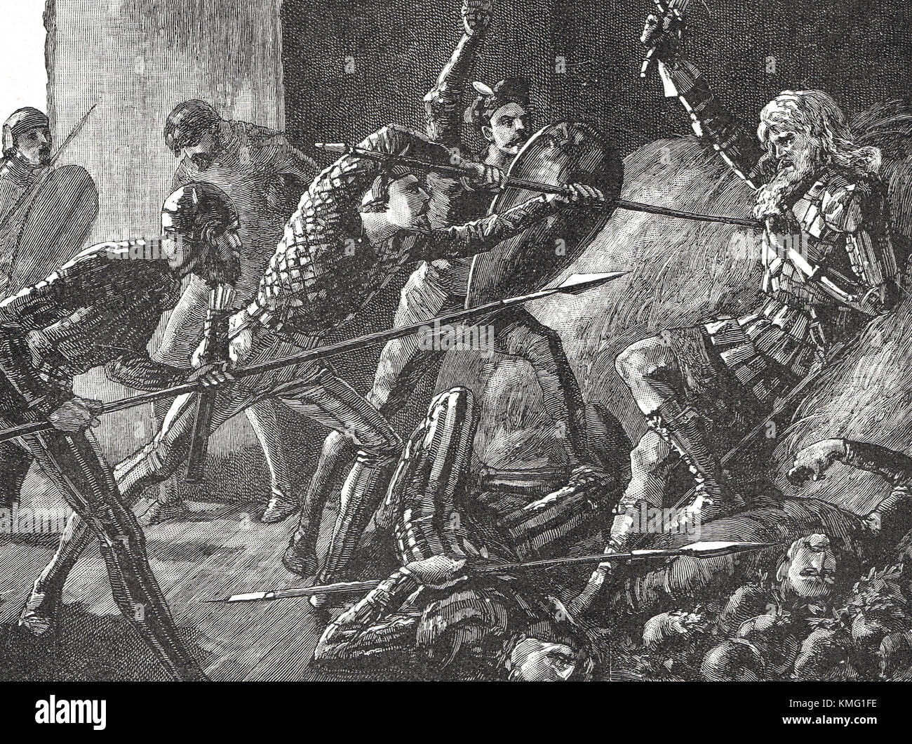 Le dernier combat de Llewelyn, le 11 décembre 1282, est tué alors qu'il ...