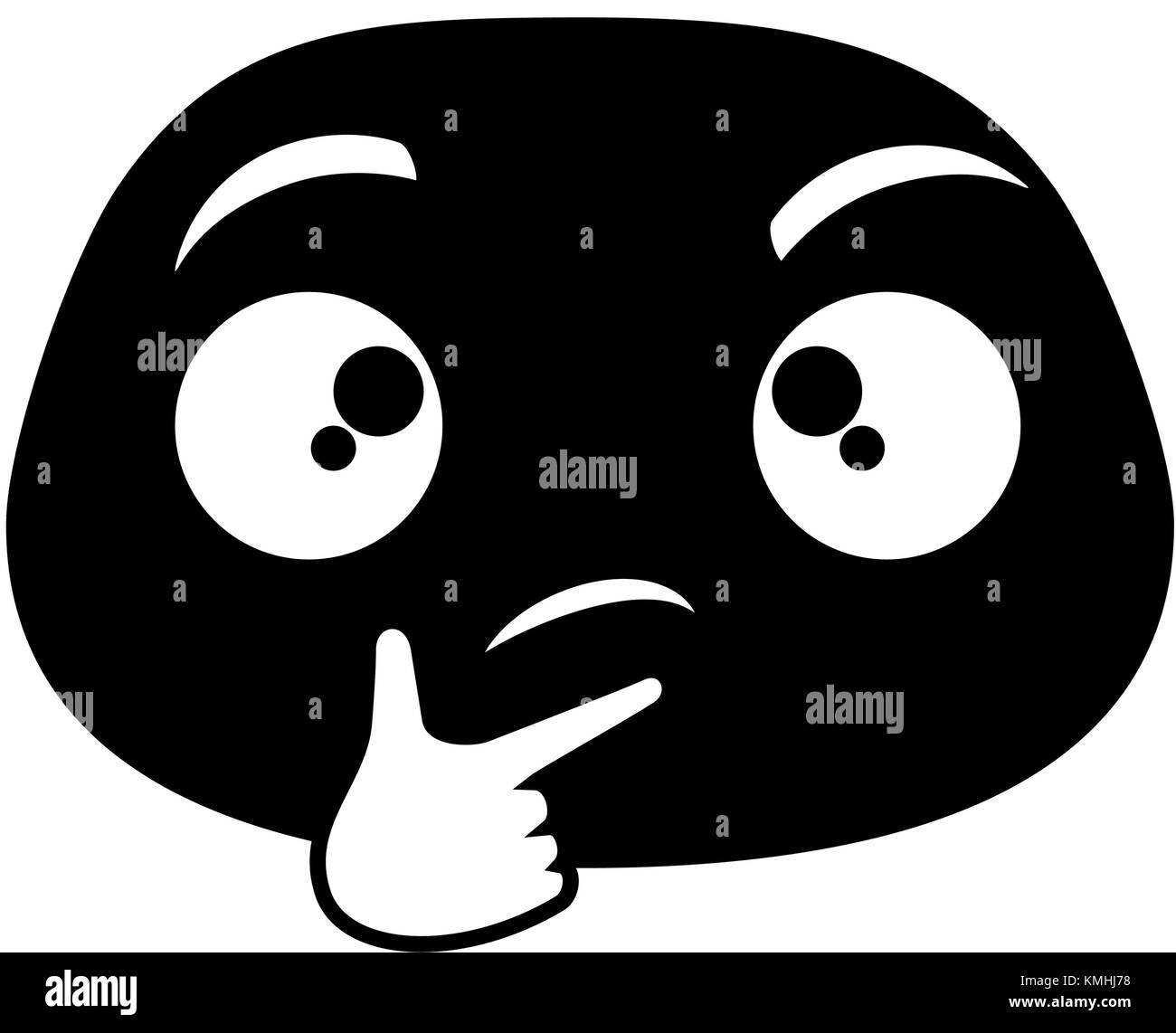 Emoji icône réfléchie face vecteur illustration design Image ...