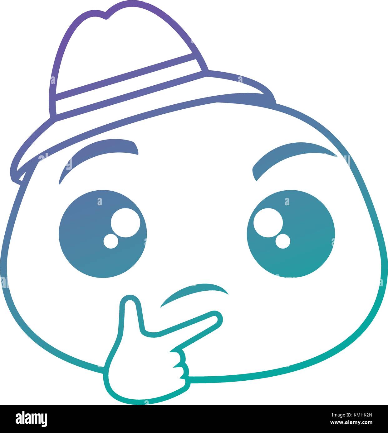 Emoji icône visage pensif Image Vectorielle Stock - Alamy