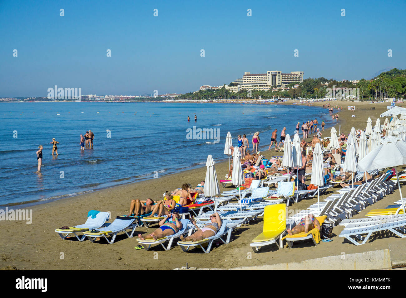 Plage de Side, Antalya province, riviera turque, Turquie Photo Stock ...