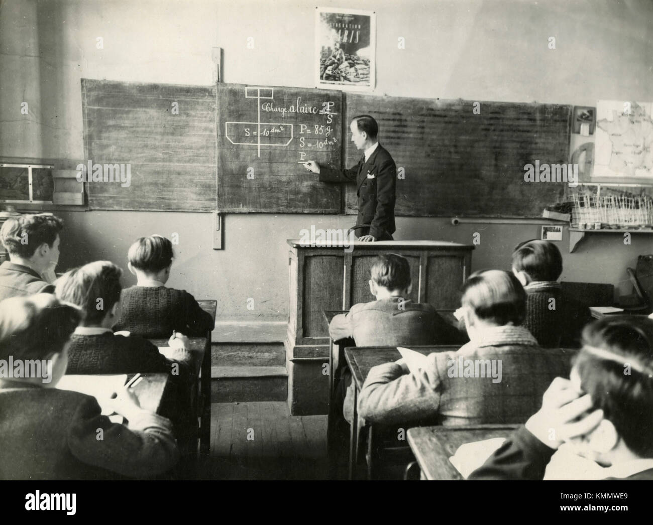 Une classe d'école, France 1920 Photo Stock - Alamy