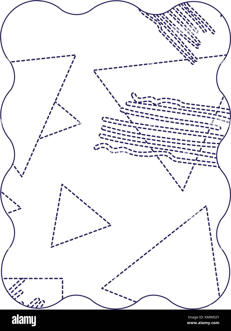 Forme rectangle en pointillés avec figure géométrique fond d'étable ...