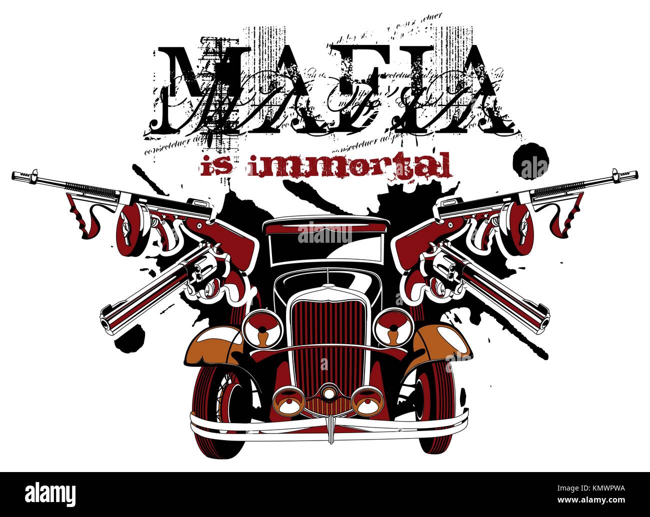 Vignette vectoriel grotesque sur le thème de la mafia avec l ...