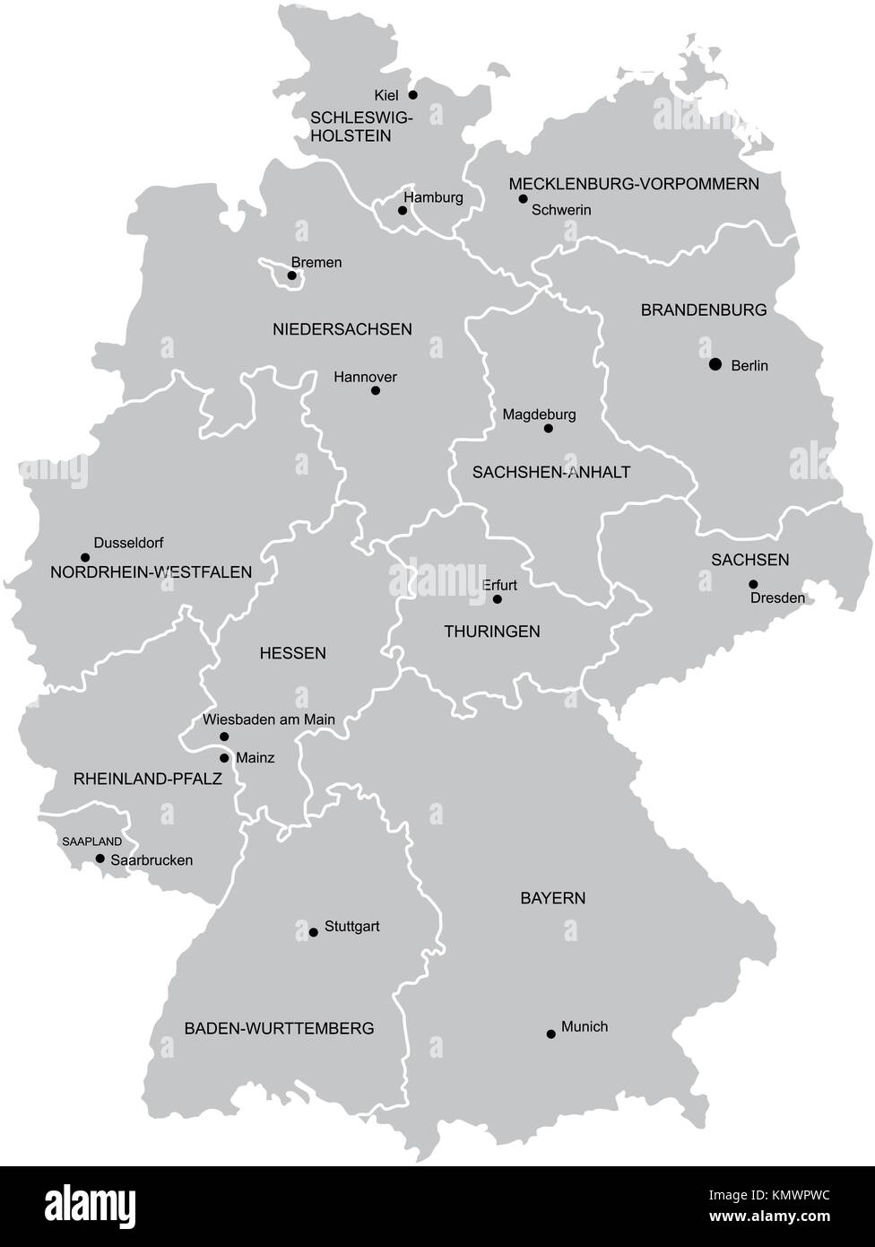 Map of germany Banque de photographies et d’images à haute résolution ...