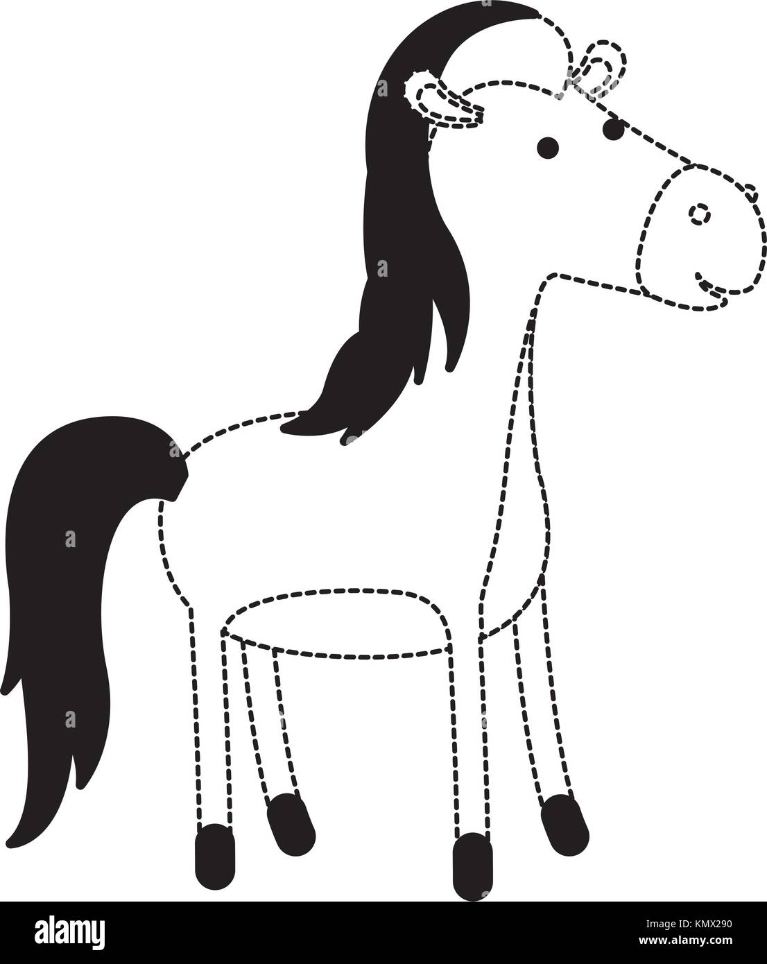 Cheval Noir Sauvage Banque d'images vectorielles - Alamy