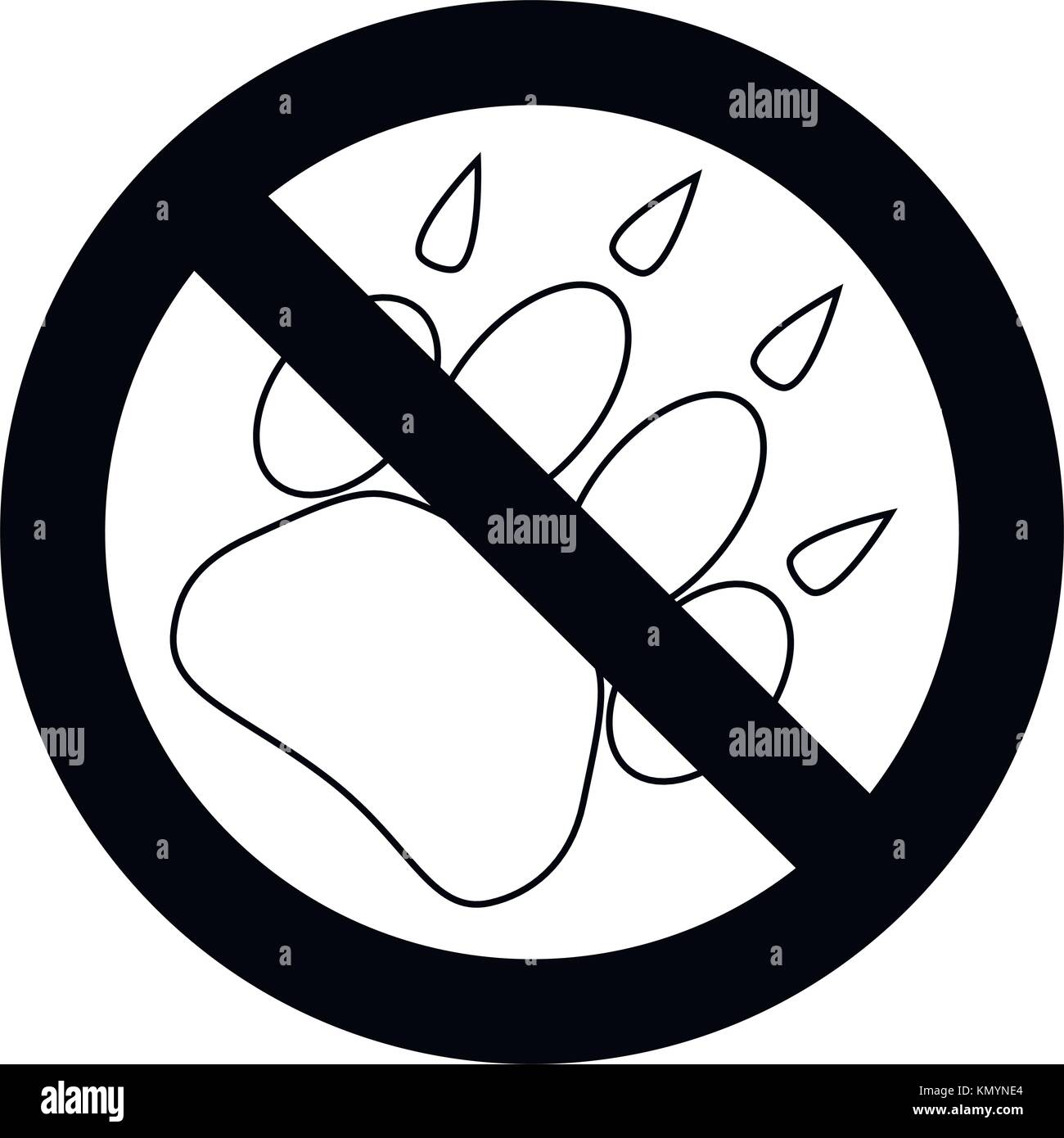 Pas de symbole animaux paw. Animaux domestiques interdiction paw et ...