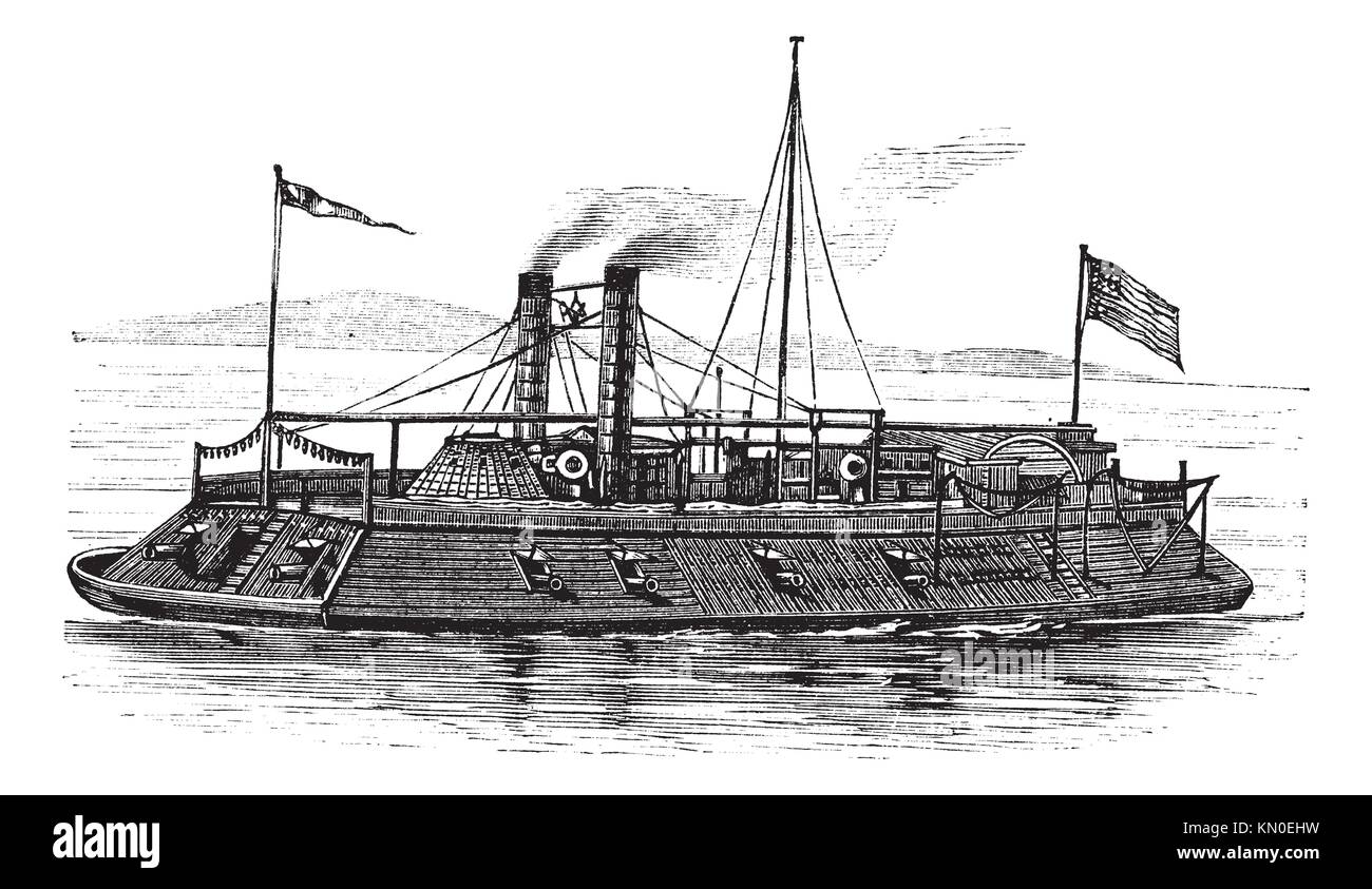 Civil war union ironclad gunboat american civil war Banque de ...