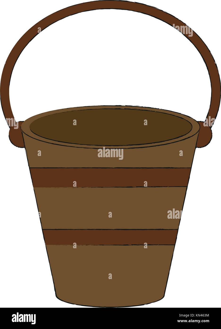 Seau en bois ancien Banque d'images vectorielles - Alamy