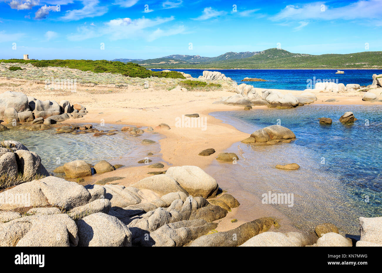 Plage de la baie de Figari, Corse Photo Stock - Alamy